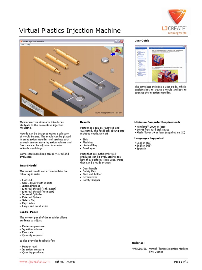 Virtual Plastics Injection Machine: User Guide | PDF