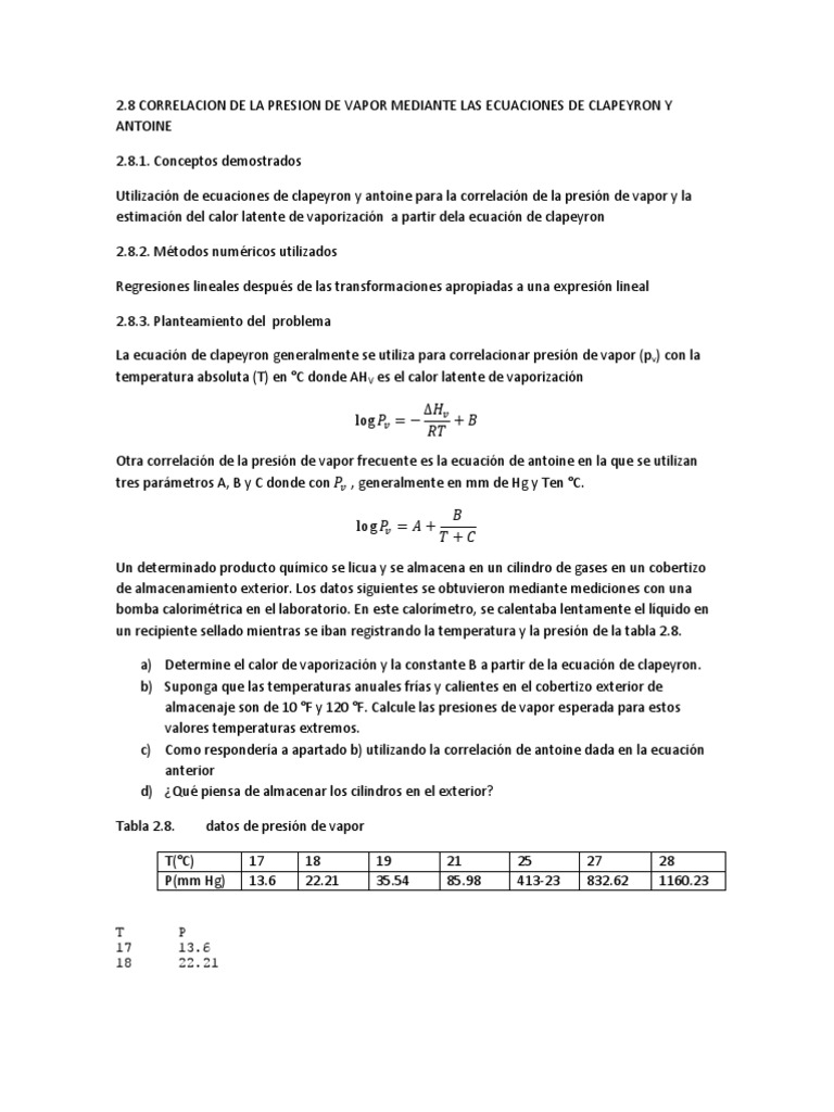 Resolucion de Problemas de Bioprocesos | PDF | Gases | Calor latente