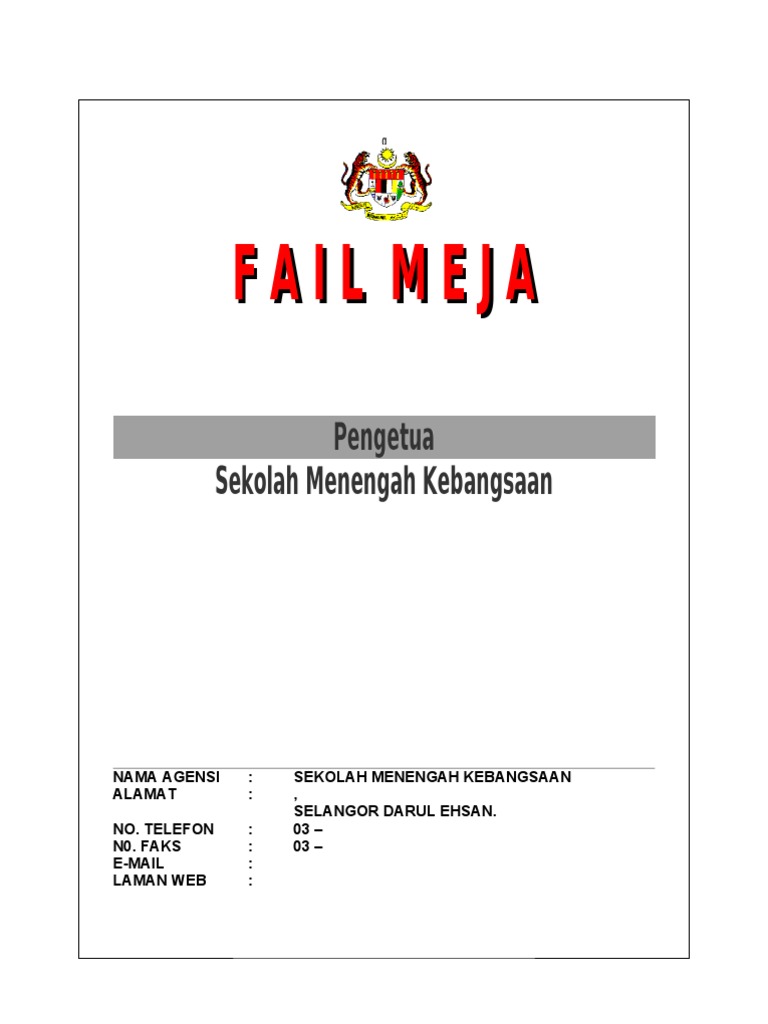 Fail Meja Pengetua SM | PDF