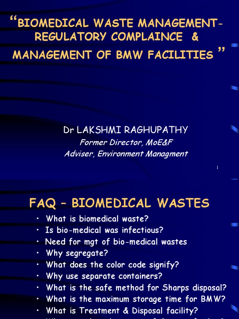 Biomedical Waste Management | PDF | Waste Management | Incineration