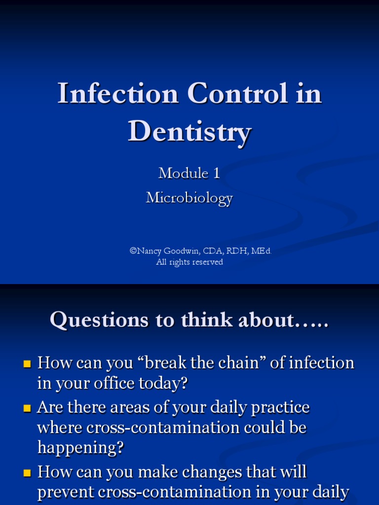 Infection Control in Dentistry | PDF | Infection Control | Infection