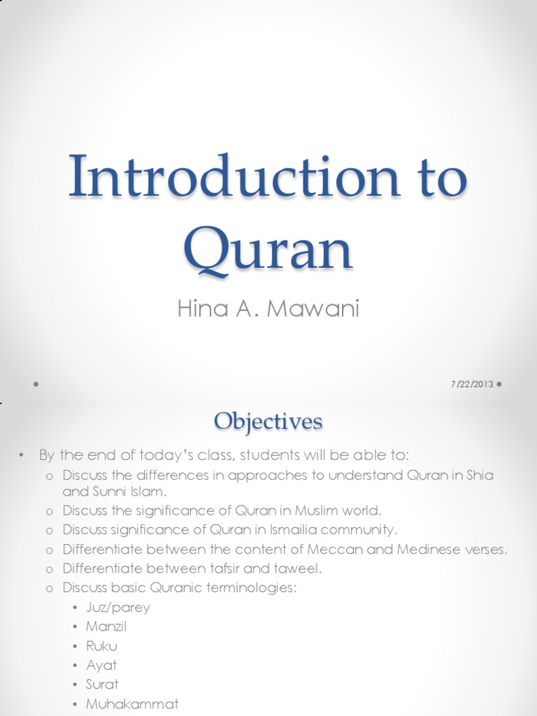 Introduction to Quranic Studies | PDF | Quran | Islam