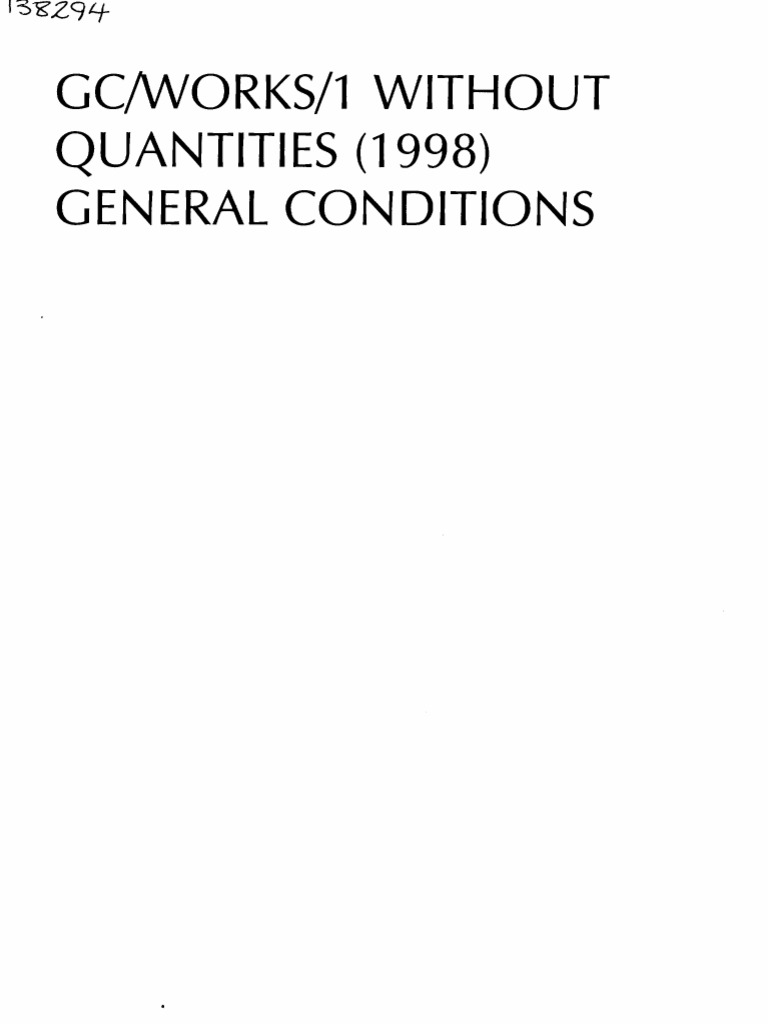 GC Works 1 Without Quantities (1998) General Conditions | Download Free ...