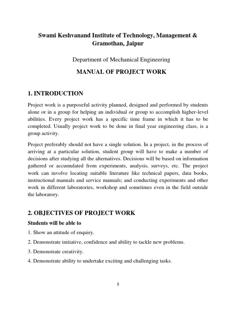 Project Manual | PDF | Engineering | Design