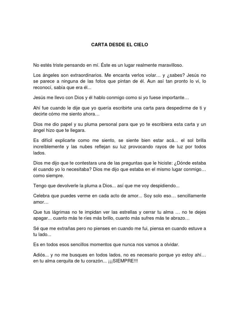 Carta Desde El Cielo Pdf