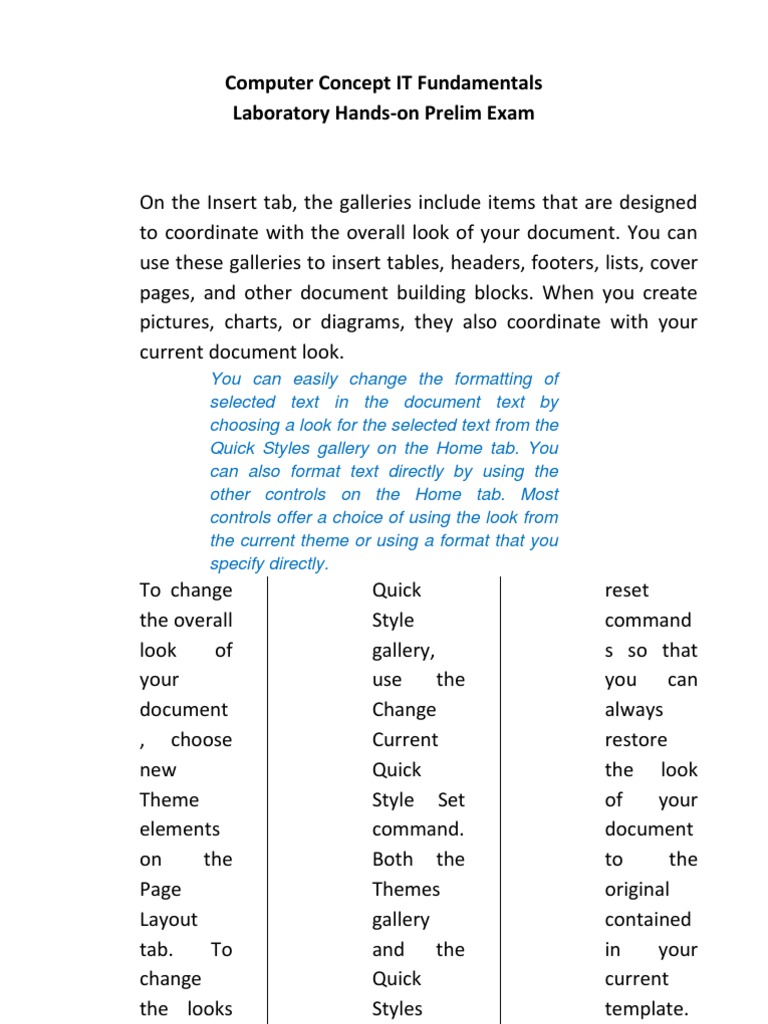IT Fundamentals Lab Exam Guide | PDF | Page Layout | Computing