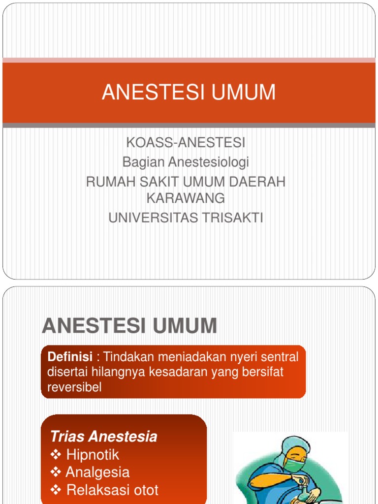 Prosedur Anestesi Umum dan Manajemen | PDF
