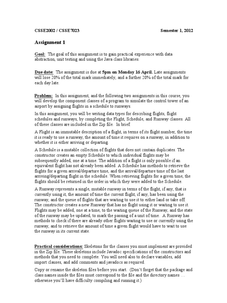 Assignment 1 Pdf Class Computer Programming Constructor Object Oriented Programming 0711