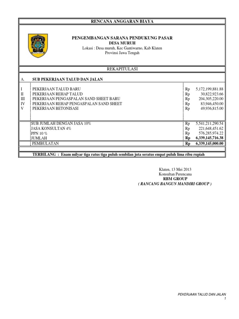 Rab Talud & Jalan | PDF