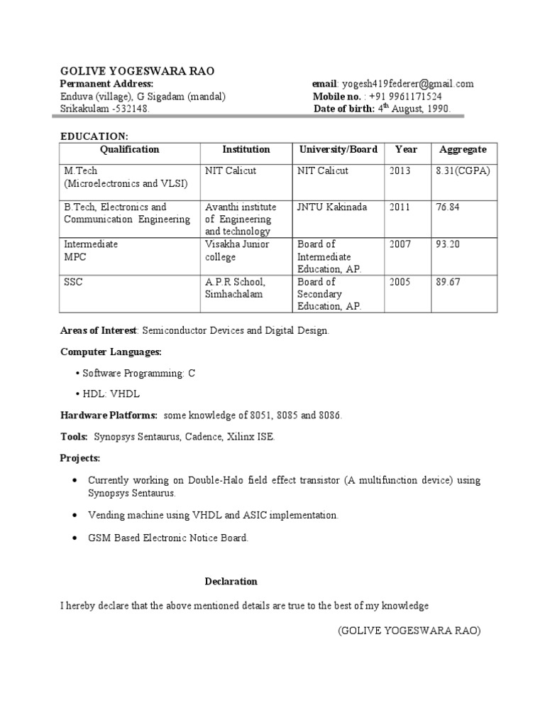 Yogesh Resume | PDF