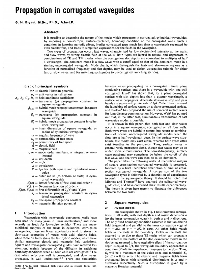 Corrugated | PDF | Waveguide | Rectifier