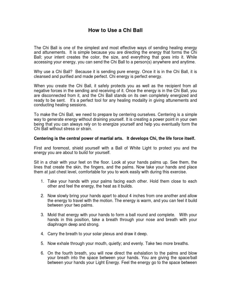 Using Chi Balls: A Guide to Creating and Sending Healing Energy Through ...