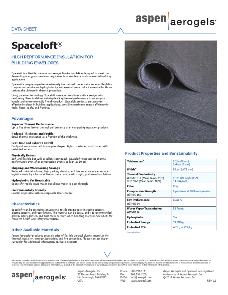 Spaceloft DS 1.1 | Building Insulation | Industries