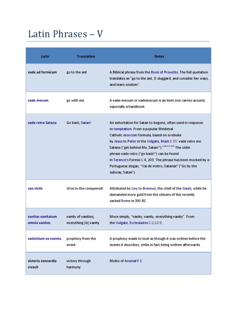 Latin Phrases | PDF | Virtue | Religion And Belief