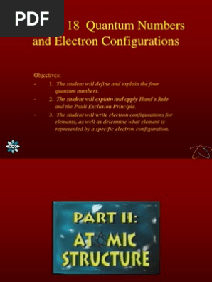 Electrons And Quantum Numbers Powerpoint Preelectron