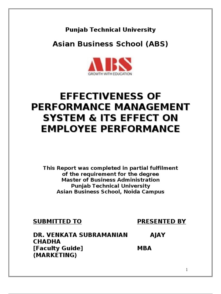 Effectiveness of - Performance Management System and Its Effect On ...
