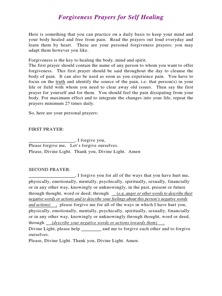 Forgiveness - Prayers | PDF | Forgiveness | Prayer