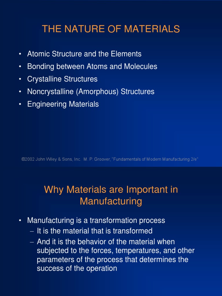 Grover Manufacturing | PDF | Dislocation | Chemical Bond