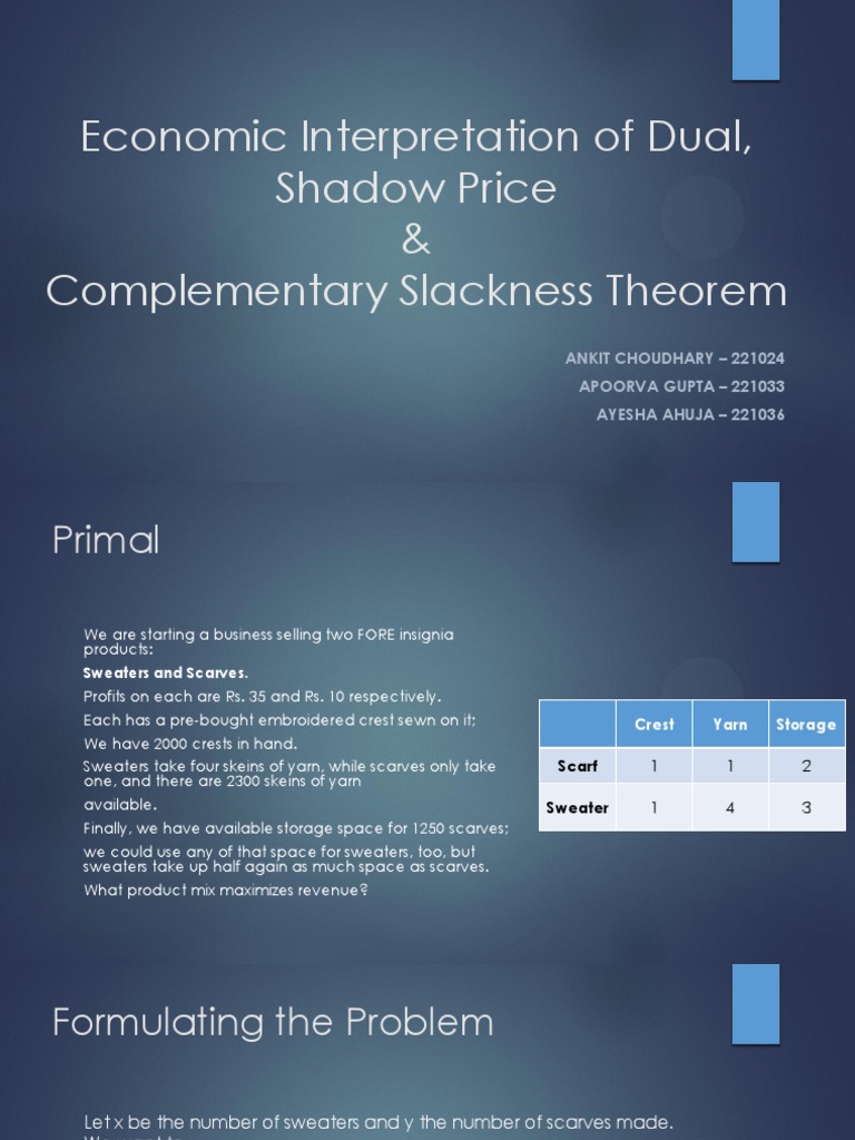 Economic Interpretation of Duality | PDF | Linear Programming | Systems Analysis