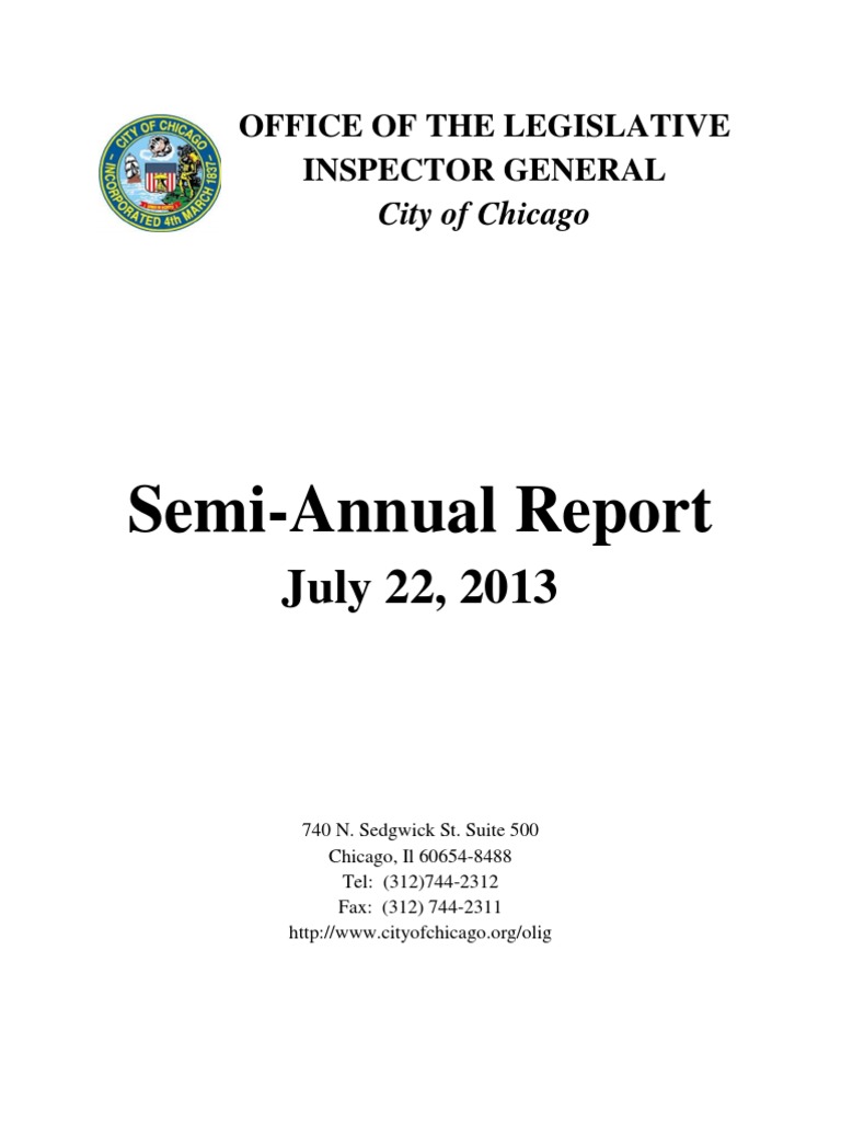 Chicago Legislative Inspector General Summer 2013 Report | PDF ...