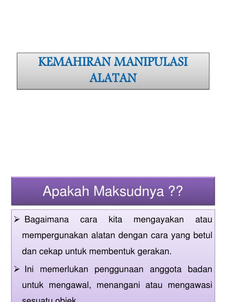 Kemahiran Manipulasi Alatan | PDF