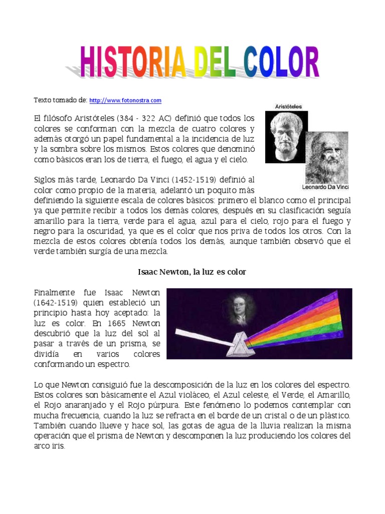 Historia Del Color | PDF | Color | Amarillo