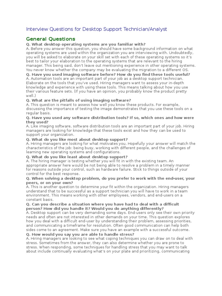 Desktop Support Interview Questions | PDF | Active Directory | Domain ...