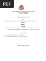 Maths Form 1 - Final Exam Paper 2 | PDF