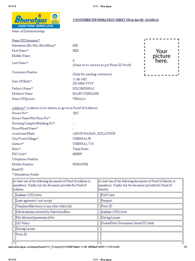 KYC - Bharatgas | PDF | Identity Document | Access Control