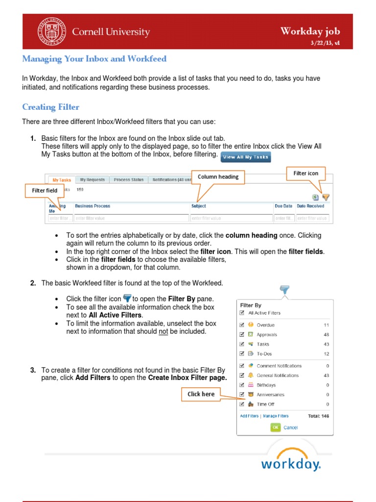 Workday Job: Managing Your Inbox and Workfeed | PDF | Business Process ...