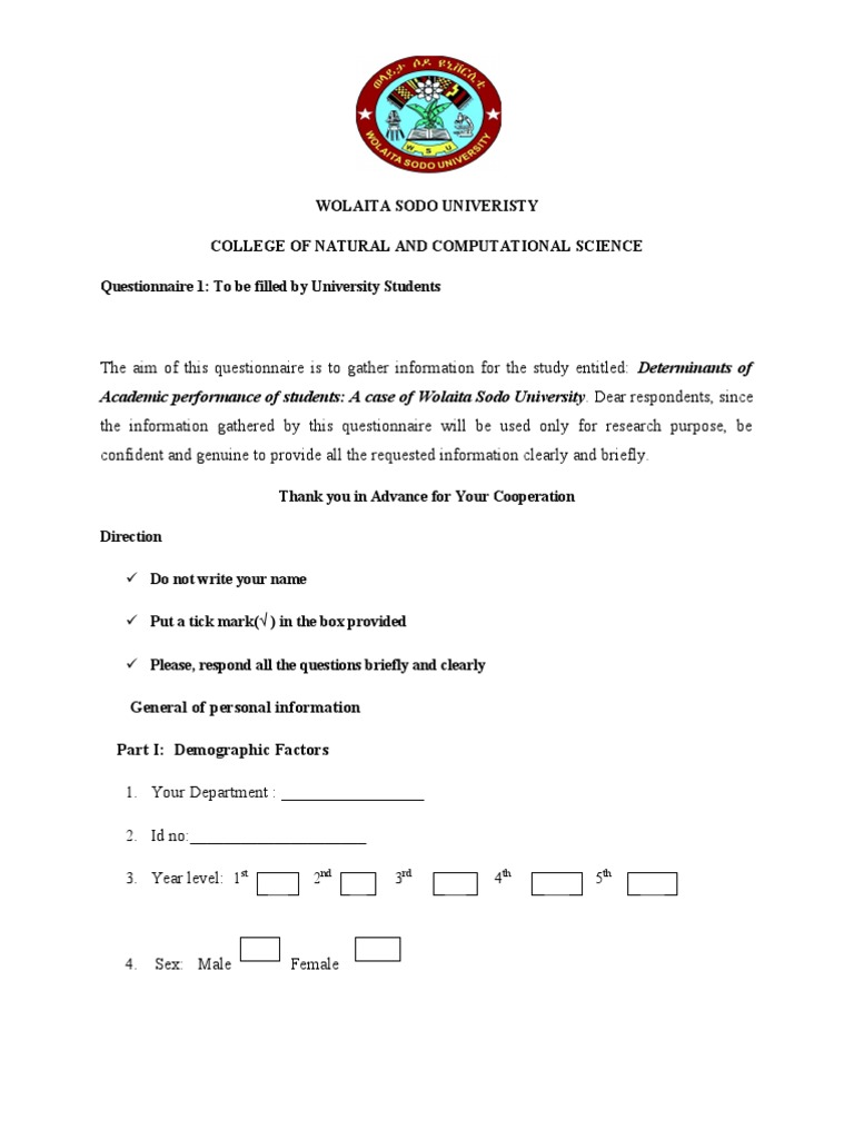 Questioner Research For Academic Performance | PDF | Questionnaire ...