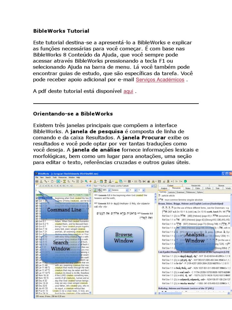 BibleWorks 8 Tutorial | PDF | Janela (informática) | Informação