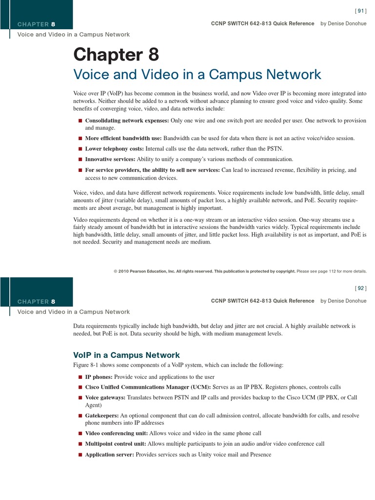 Voice and Video in A Campus Network | PDF | Voice Over Ip | Computer Network