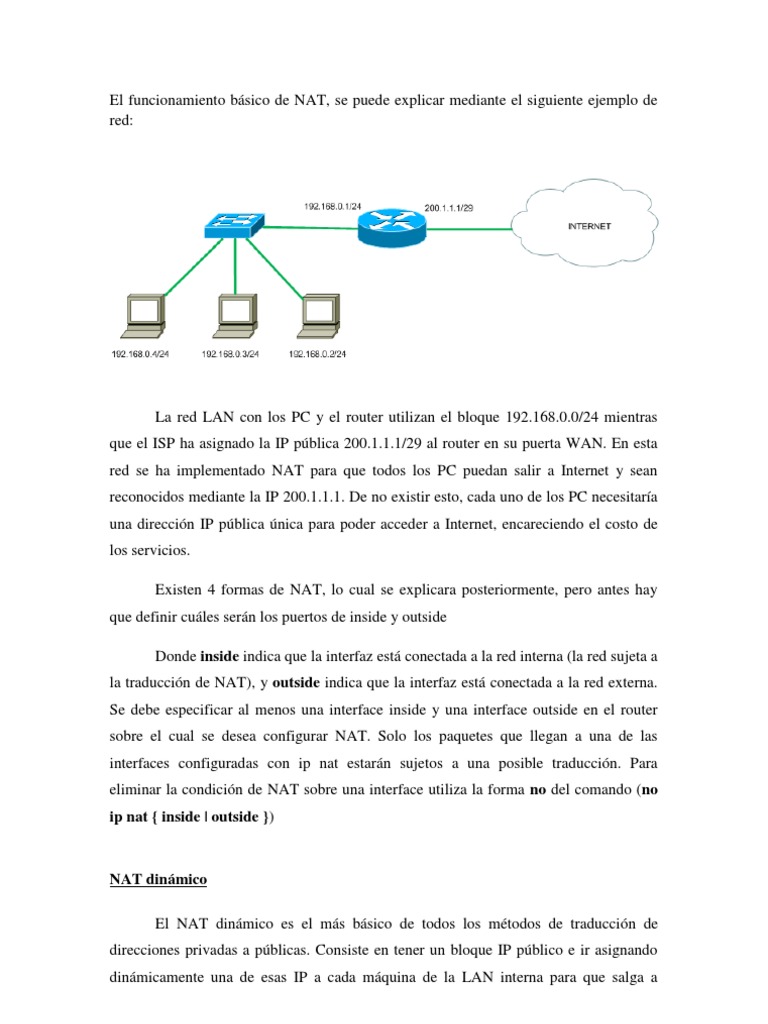 Teoria NAT Práctica | Descargar gratis PDF | Dirección IP | Enrutador (Computación)