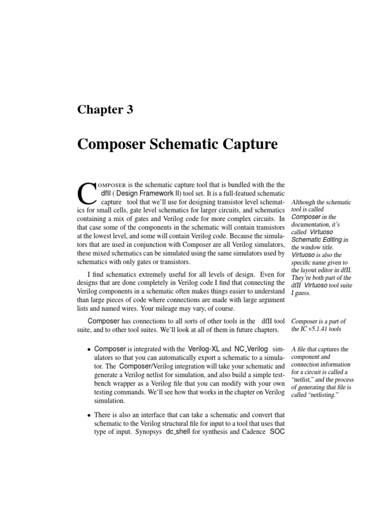 Composer Schematic Capture: Dfii Design Framework Ii | PDF | Mosfet | Spice