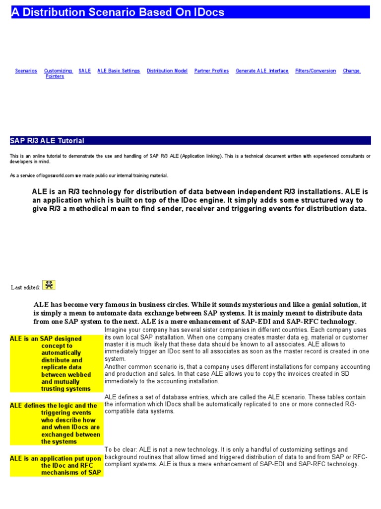 Ale Tutorial Idocs | Download Free PDF | Pointer (Computer Programming) | Database Transaction