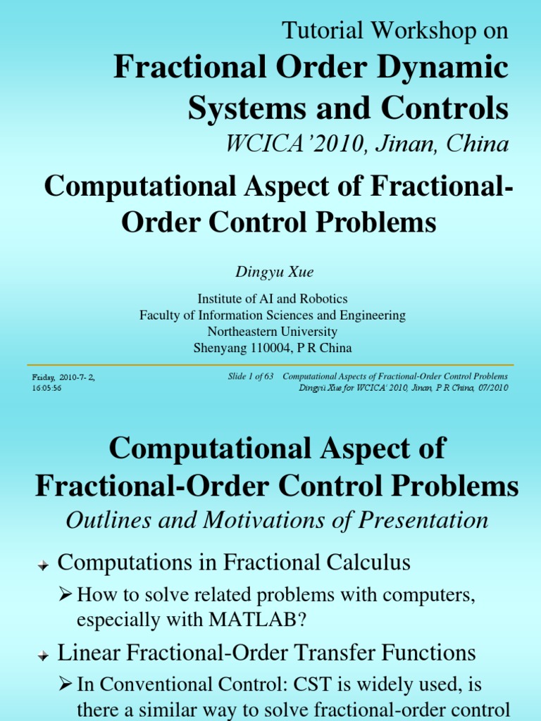 Fractional Order Dynamic Systems and Controls | PDF | Mathematical ...