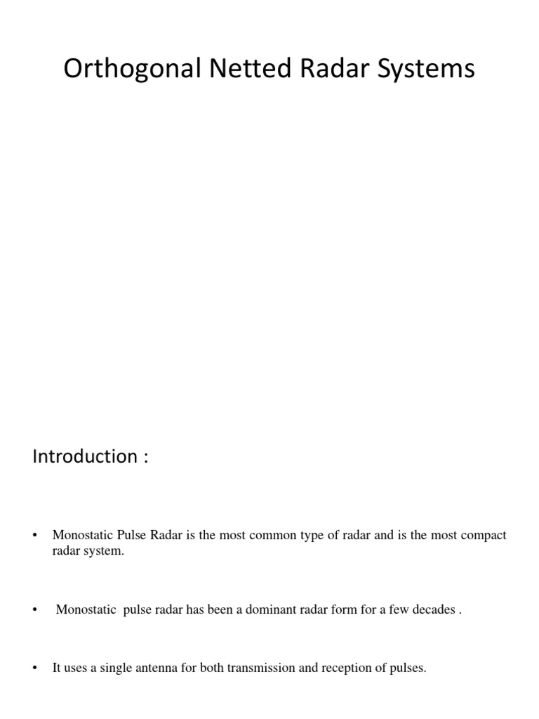 Orthogonal Netted Radar Systems | PDF | Computers