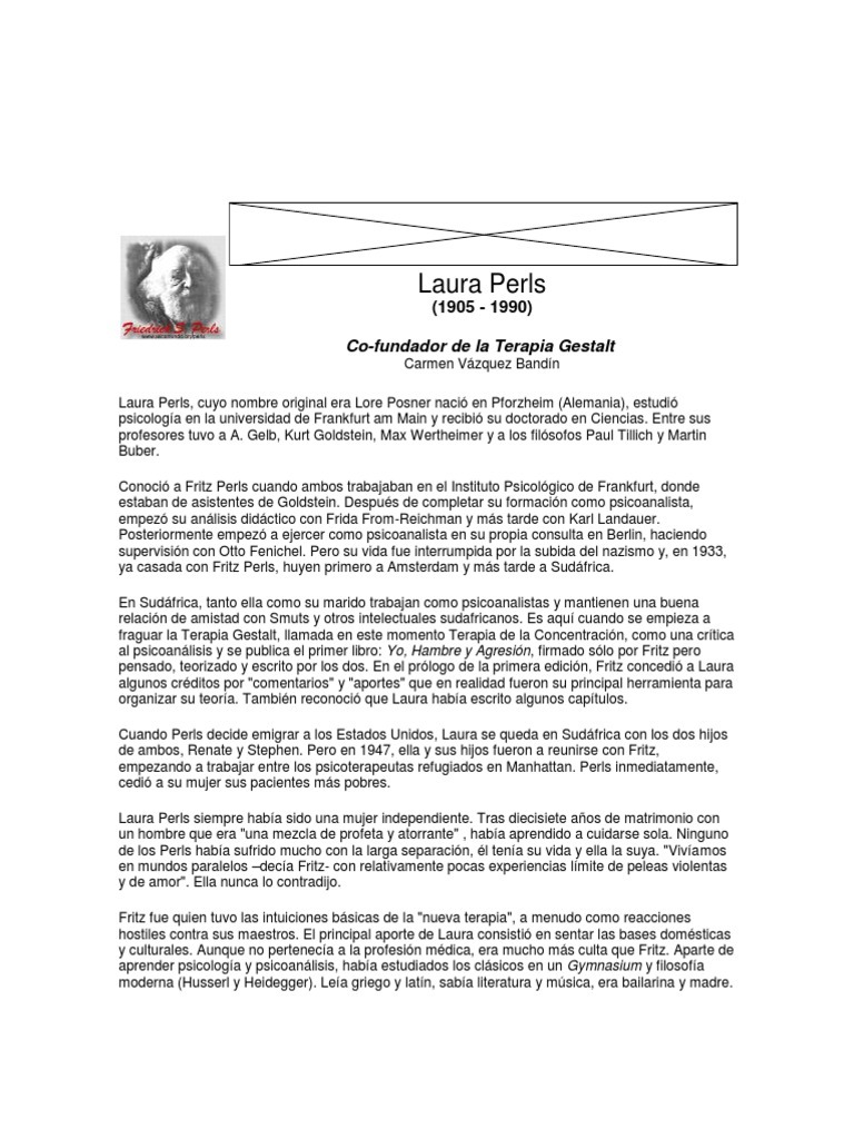 Laura Perls FANNY | PDF | Terapia Gestalt | Psicoanálisis