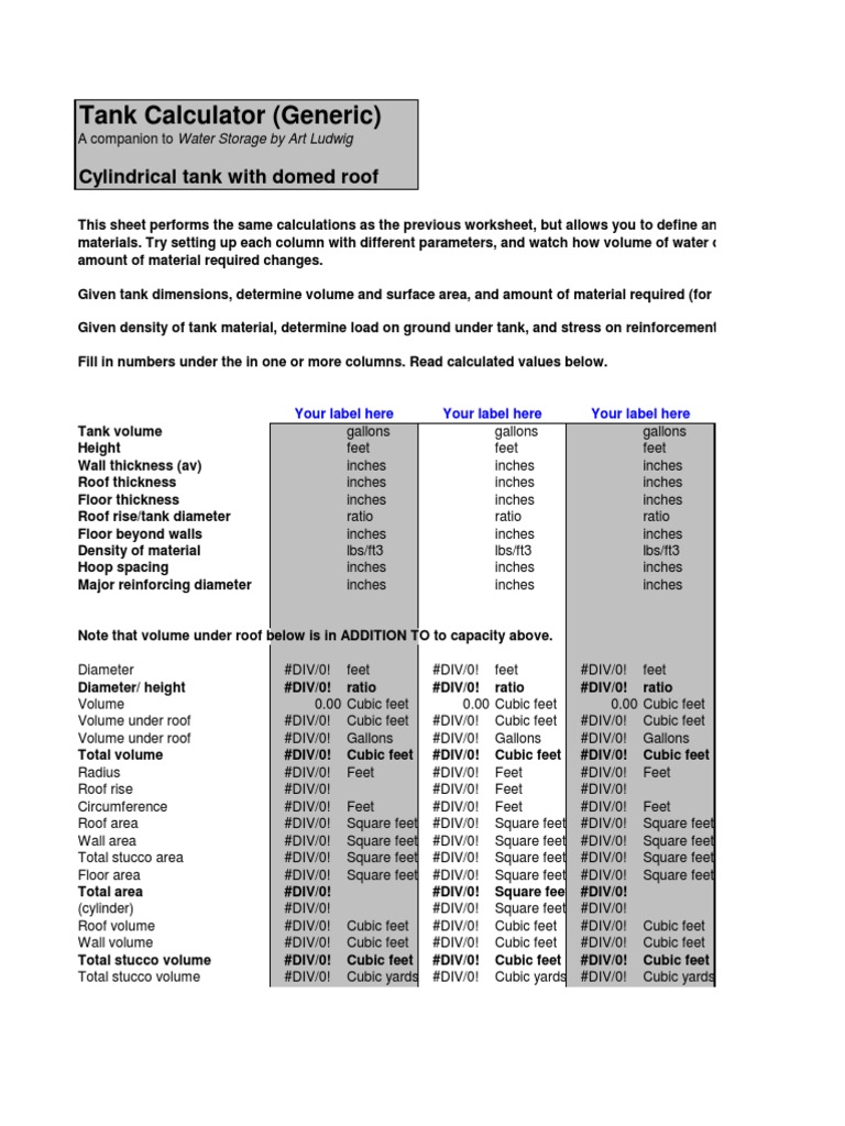 Cylindrical Tank Weight Calculator – RDPI