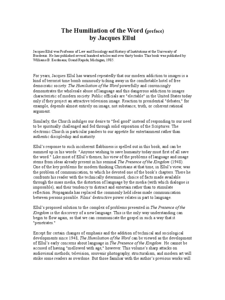 The Humiliation of The Word | PDF | Theology | Truth