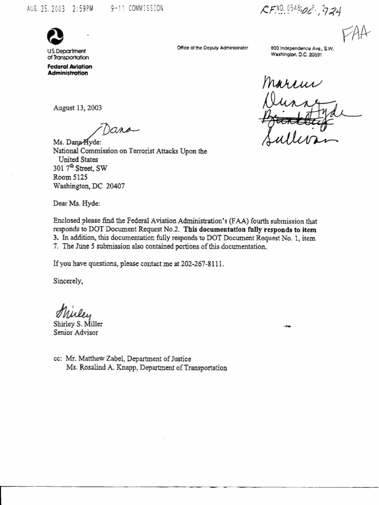 FAA Submission to 9/11 Commission | PDF