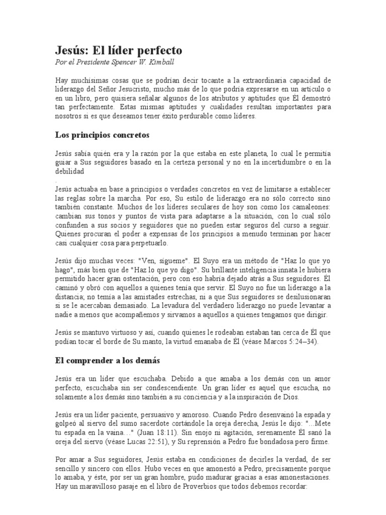 Jesus El Lider Perfecto | PDF | Liderazgo | Jesús