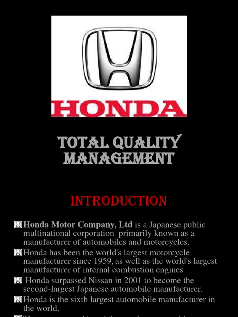 Total Quality Management | PDF | Honda | Vehicles