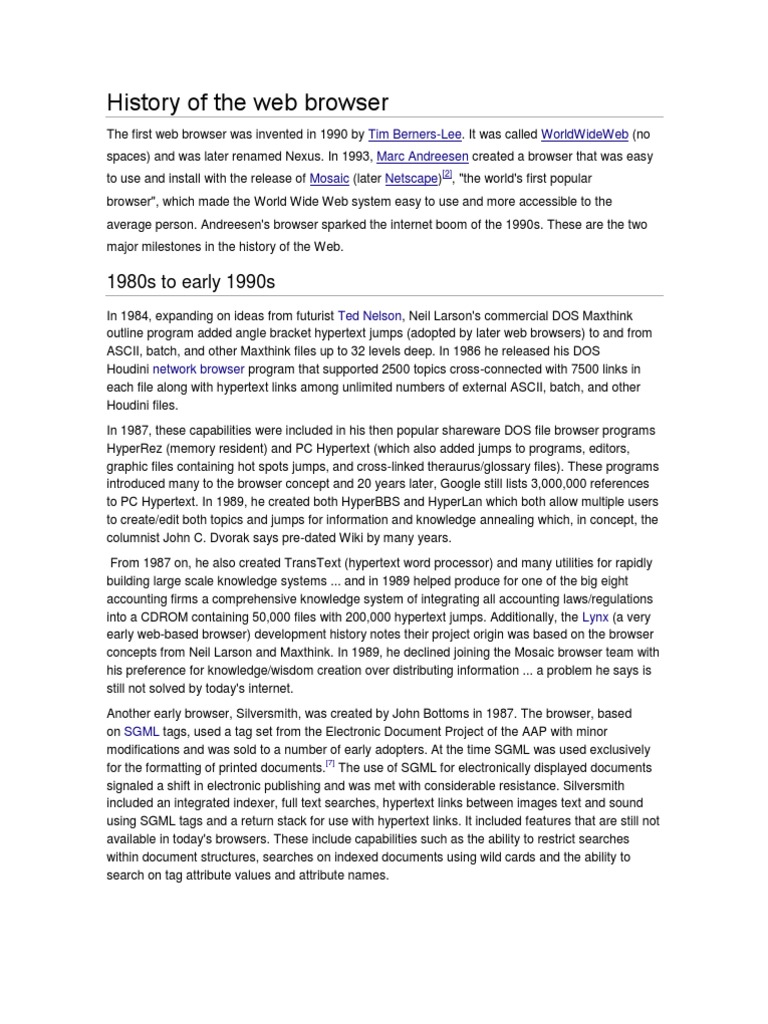 History of The Web Browser | PDF | Web Browser | Internet Explorer