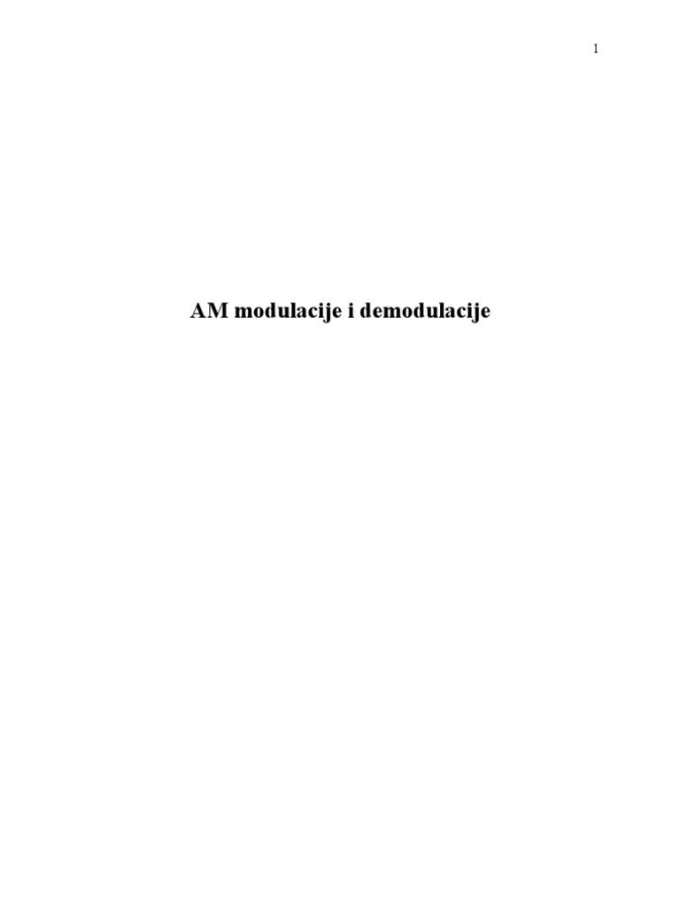 AM Modulacija I Demodulacija | PDF