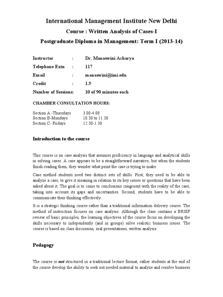 WAC - Course Outline 2013 Term I | PDF | Decision Making | Lecture