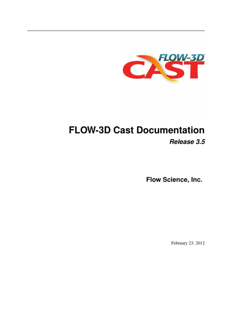 Flow3dcastv3.5 User Manual | PDF | Casting (Metalworking ...