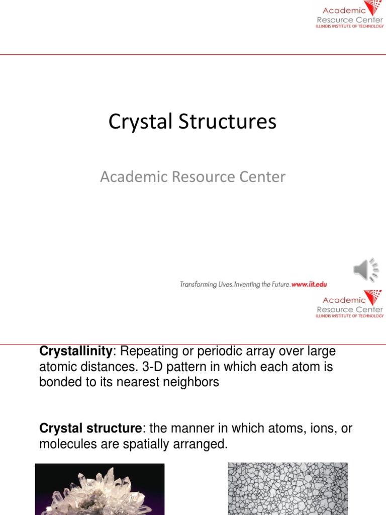 Crystal Structures of Solid State | PDF | Crystal Structure ...
