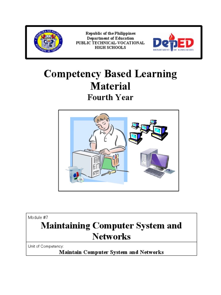 Competency Based Learning Material: Maintaining Computer System and Networks | PDF | Computer ...